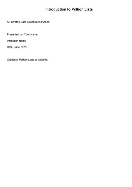 Pythonlists Fullpresentationpdf