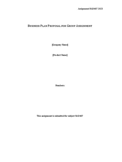 Poster Assignment Business Proposal Pdf
