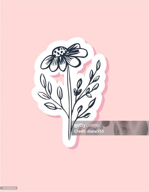 Cute Spring Sticker With A Flower High Res Vector Graphic Getty Images