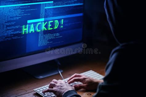 computer hacker and cyber security at night for online cybercrime