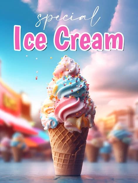 Premium Psd A Poster For A Birthday Celebration Ice Cream