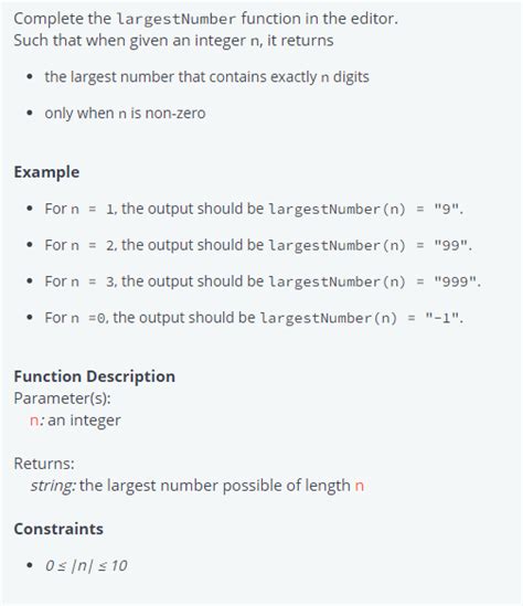 Solved Complete The Largestnumber Function In The Editor