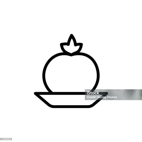 番茄圖示簡單的行 概述素食圖示的向量元素為 Ui 和 Ux 網站或行動應用程式向量圖形及更多健康飲食圖片 健康飲食 商品 商標