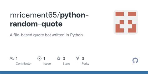 GitHub Mricement Python Random Quote A File Based Quote Written In Python