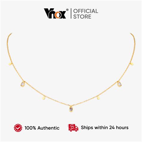 Vnox Fashion Luxury Womens 18k Gold Plated Necklace Shopee Philippines