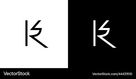 Simple And Modern Letter Kr Initials Logo Design Vector Image