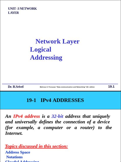 Unit 3 Ipv4 Classful Address Pdf Computer Network Telecommunications