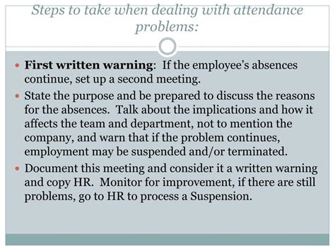 Ppt Dealing With Attendance Issues Powerpoint Presentation Free
