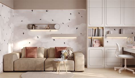 Модна та функціональна кімната для підлітка дівчинки зона відпочинку та навчання