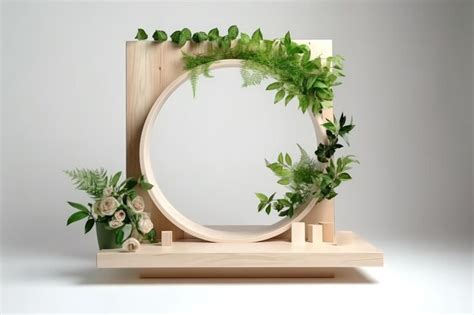 Premium AI Image Beautiful Bright Natural Template For Product Presentation AI Generated