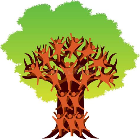 Árbol Con Las Manos Humanas Para La Ayuda Del Trabajo Social
