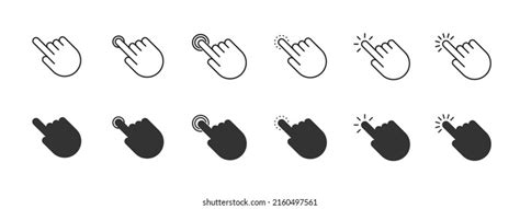Pointer Cursor Mouse Icon Set Hand Stock Vector Royalty Free 2160497561 Shutterstock