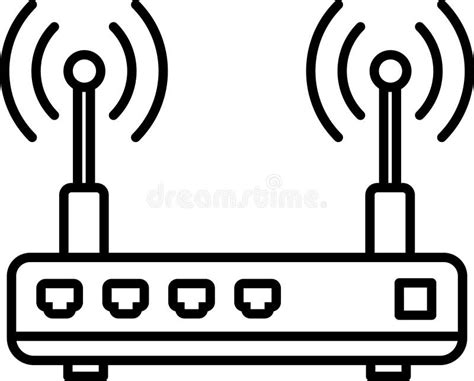 Router Line Icon Wifi Wireless Router Vector Stock Vector Illustration Of Signal Device