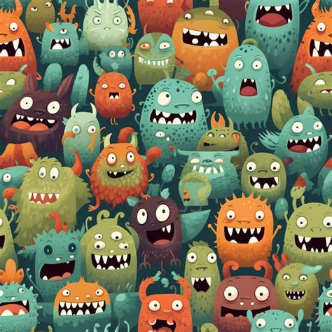 Premium AI Image A Close Up Of A Bunch Of Monsters With Many Eyes Generative Ai