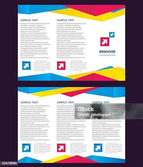 Desain Kreatif Brosur Vektor Trilipat Layout Design Template Ilustrasi
