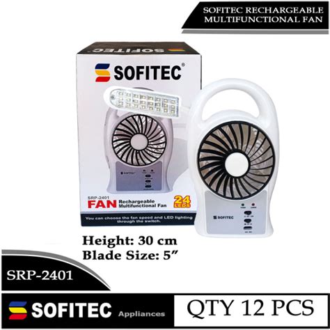 Sofitec Rechargeable Multifunction Fan With Light And Radio Srp 2402