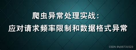 爬虫异常处理实战：应对请求频率限制和数据格式异常爬虫每秒请求 Csdn博客