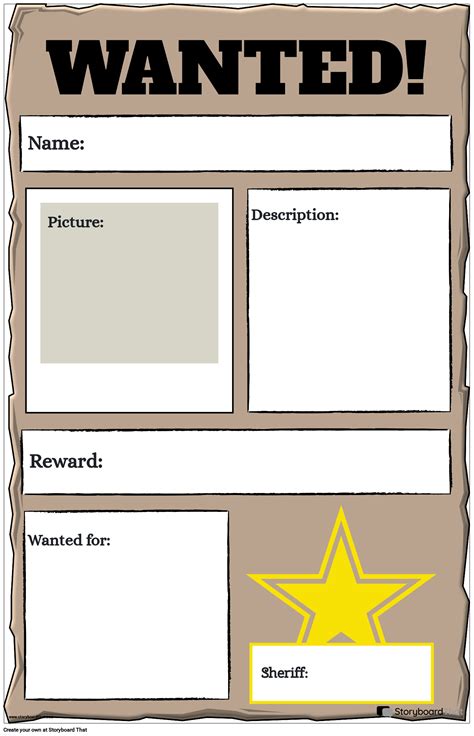Storyboard That Free Wanted Poster Templates For 2025