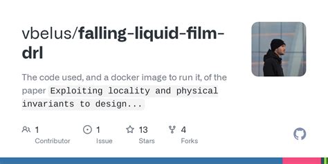 github vbelus falling liquid film drl the code used and a docker