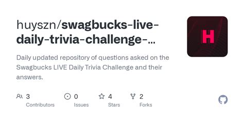 GitHub Huyszn Swagbucks Live Daily Trivia Challenge Answers Daily