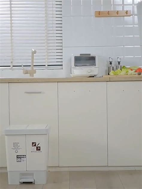 20l Dual Compartment Trash Bin Dustbin Rubbish Double Separated Sorting