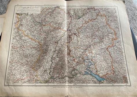 Stará Německá Mapa Velká Alsasko Lotrinsko Aukro
