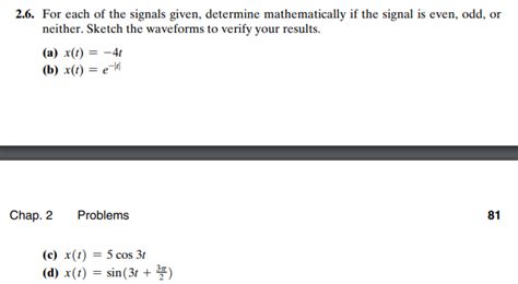 Solved 26 For Each Of The Signals Given Determine
