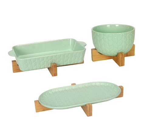 Temp Tations Essential Bakeware With Wooden Trivets Tscca