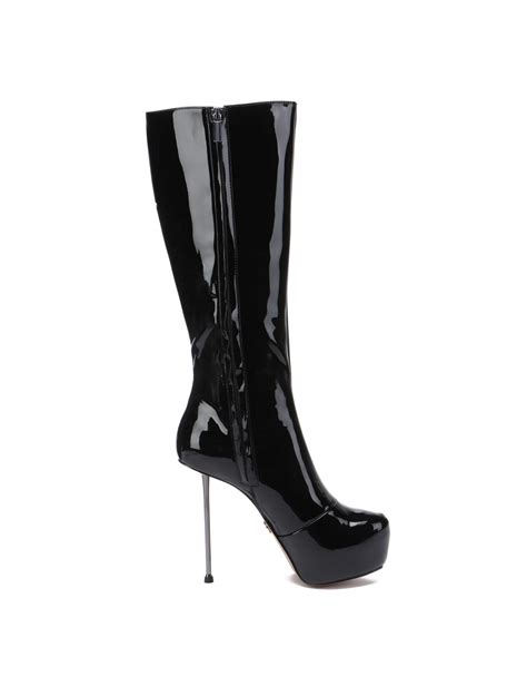 Beverly Black Shiny Shoebidoo Shoes Giaro High Heels