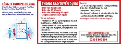 Công Ty Tnhh Paldo Vina Tuyển Dụng Lao động