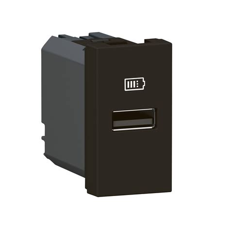 Mosaic 1 module USB single port type A - 3A- 15W - Black | 077652L ...
