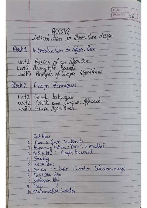 Bcs042 Final Exam Notes Introduction To Algorithm Design And Analysis