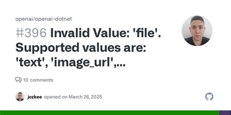 invalid value file supported values are text image url