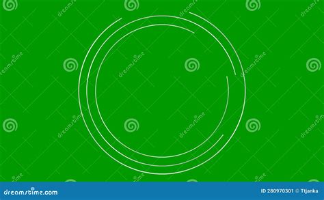 Animated White Circular Frame Spins Linear Symbol Rotates Copy Space