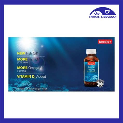 Kordels Fish Oil 1500mg Plus Vitamin D3 120sx2 Or 120s Farmasi