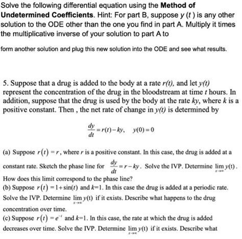 Solved Solve The Following Differential Equation Using The