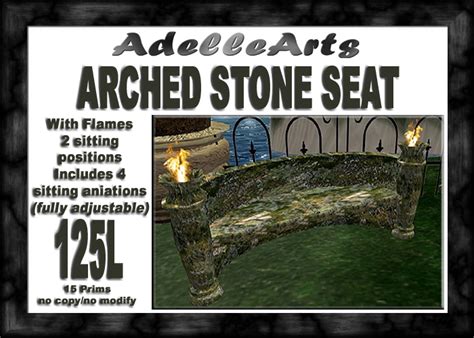 Second Life Marketplace Adellearts Arched Stone Seat