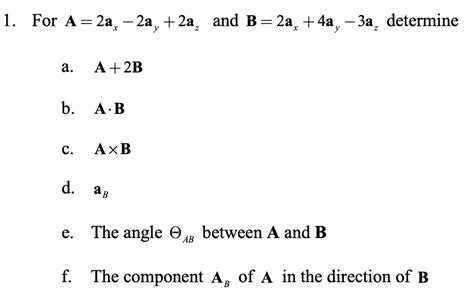 Solved For A A A A And B A A A Chegg Com