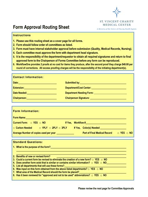 Fillable Online Form Approval Routing Sheet Revised Fax Email Print