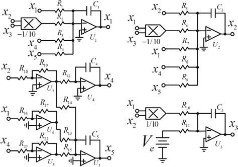 schematic of the circuit modelling the 5 d hyperchaotic rikitake dynamo