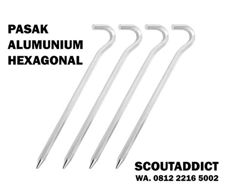 Pasak Tenda Dome Tenda Pramuka Pasak Flysheet Bahan Alumunium Hexagonal Toko Pramuka Kediri