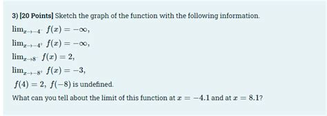 Solved 3 20 Points Sketch The Graph Of The Function With