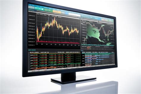 Premium Photo Computer Screen With Stock Market Chart On Yellow Background Vector Illustration