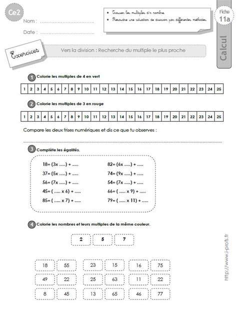 Multiples Et Diviseurs Cm1