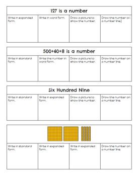 Writing 3 Digit Numbers In Different Ways By Honey Pea TpT