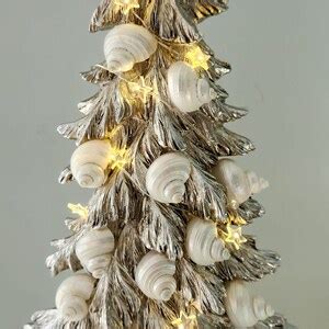 Beach Christmas Decor Seashell Trees LIGHTED Coastal Christmas Trees Beach Christmas Trees