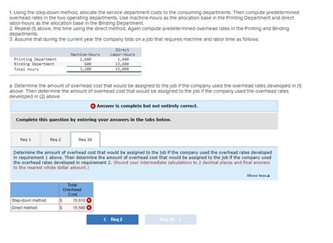 Answered 1 Using The Step Down Method Allocate… Bartleby