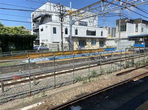 ヲキフ117 On Twitter Jr青梅線拝島駅1番背。五日市鉄道時代のホーム遺構と見られた部分のホーム延長工事が進む。12両編成に