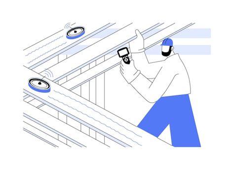 진동 센서 추상 개념 벡터 그림 진동 센서 중공업 장비 Iot 아이디어 사물 인터넷 기술 추상 은유를 사용하여 압력 데이터를