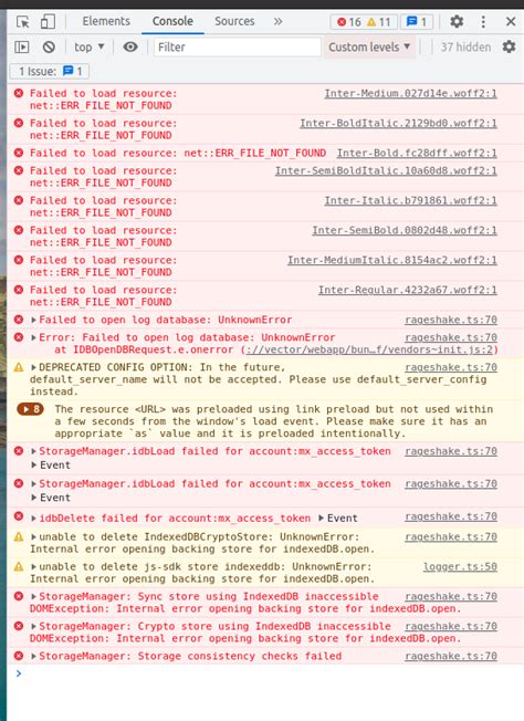 Missing Session Data And A Login Screen Due To Indexeddb Errors · Issue 1709 · Element Hq